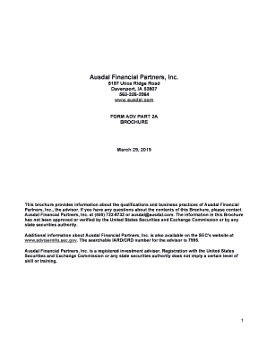 Fillable Online FORM ADV PART 2A BROCHURE - Ausdal Financial Partners ...