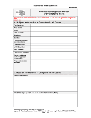 Pdp Referal Form - Fill Online, Printable, Fillable, Blank | pdfFiller