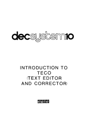 Fillable Online INTRODUCTION TO TECO (TEXT EDITOR AND CORRECTOR) Fax Email Print - pdfFiller