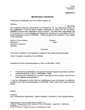 Fillable Online Modification Certificate Fax Email Print - pdfFiller