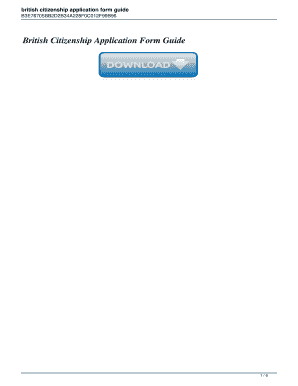 Fillable Online British Citizenship Application Form Guide. British ...