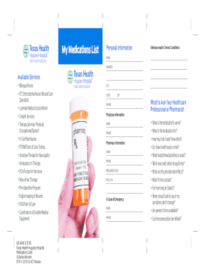 Fillable Online My Medications List Personal Information Fax Email ...