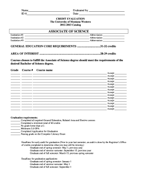 Fillable Online 28-29 credits Fax Email Print - pdfFiller