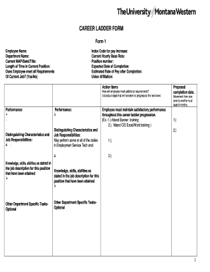 Fillable Online PRE-APPROVED CAREER LADDER FORM Fax Email Print - pdfFiller