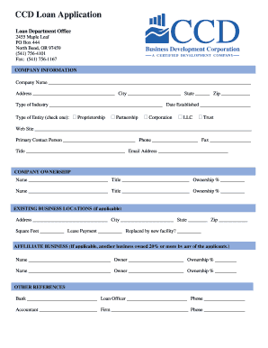 Fillable Online CCD Loan Application Fax Email Print - pdfFiller