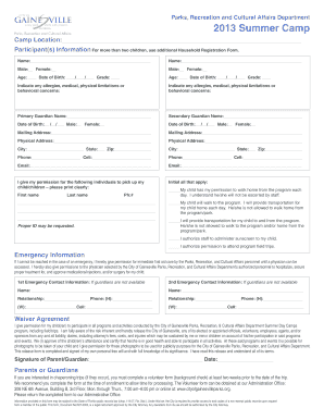 Fillable Online Participant(s) Information For more than two children ...