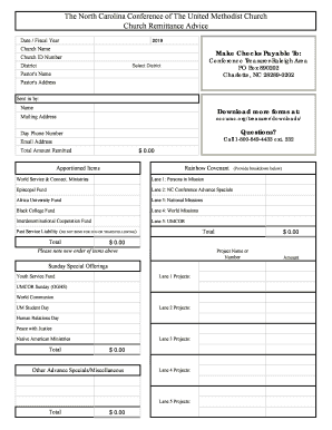 Fillable Online Church Remittance Form - NEW.xlsx Fax Email Print - pdfFiller