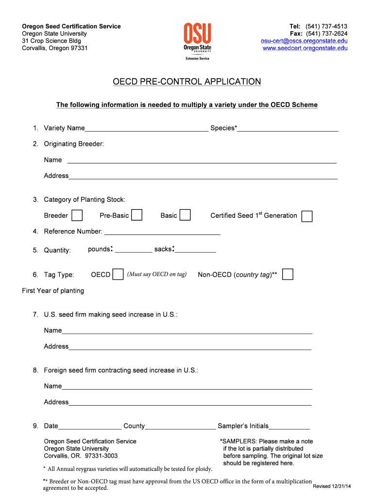 Fillable Online seedcert oregonstate Certification for Native ...