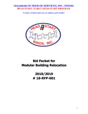 Fillable Online Bid Packet for Modular Building Relocation 2018/2019 ...