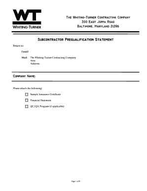 Fillable Online download form - The Whiting-Turner Contracting Company ...