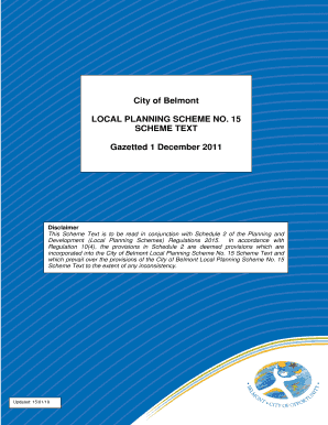 Fillable Online Local Planning Scheme 15 Scheme Text Gazette 01 Dec ...