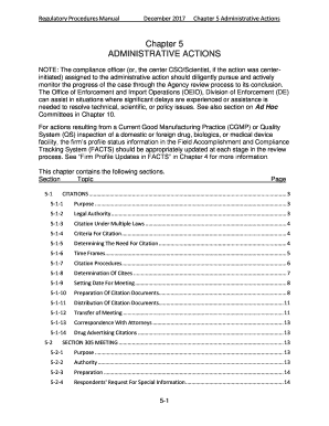 Fillable Online Chapter 5 Administrative Actions. Administrative ...