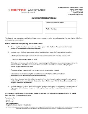 Fillable Online Claim Reference Number: Fax Email Print - pdfFiller