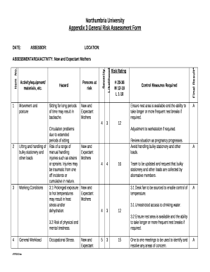 Example Risk Assessment New and Expectant Mothers General Risk ...