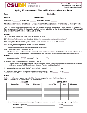 Fillable Online 2015-Academic DQ-form copy Fax Email Print - pdfFiller