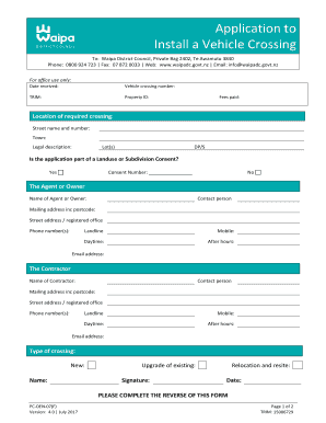 Fillable Online Install a Vehicle Crossing Fax Email Print - pdfFiller