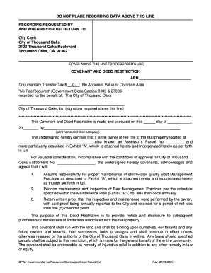Fillable Online COVENANT AND DEED RESTRICTION Fax Email Print - pdfFiller