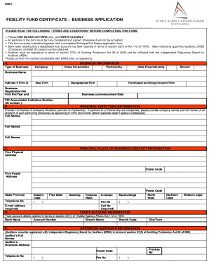 Fillable Online FIDELITY FUND CERTIFICATE BUSINESS APPLICATION Fax ...
