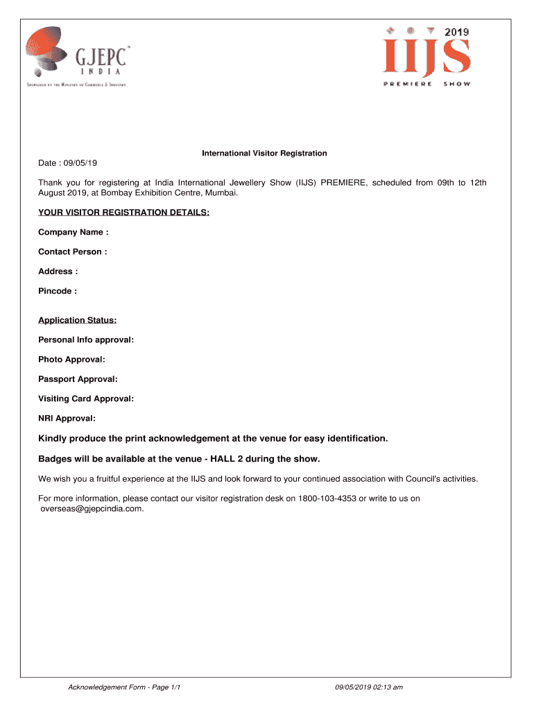 Fillable Online Print Acknowledgement. Information Form Fax Email Print ...