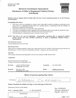 Fillable Online Funding and Disclosure - Electoral Commission ...