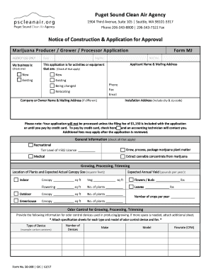 Fillable Online Puget Sound Clean Air Agency Notice of Construction ...