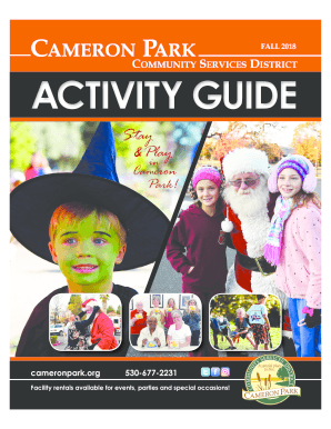 Fillable Online Activity Guide - Cameron Park Community Services ...