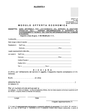 Fillable Online ALLEGATO ALLA LETTERA DI INVITO A TRATTATIVA Fax Email ...