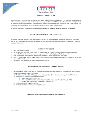 Fillable Online Warranty Labor Claim Fax Email Print - pdfFiller