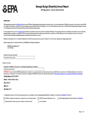 Fillable Online 40 CFR Part 503 Sewage Sludge Annual Report Review ...