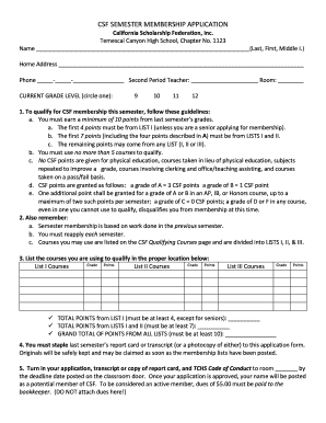 Fillable Online CSF SEMESTER MEMBERSHIP APPLICATION - 4.files.edl.io ...