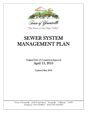 Fillable Online SEWER SYSTEM MANAGEMENT PLAN - Yountville Fax Email ...