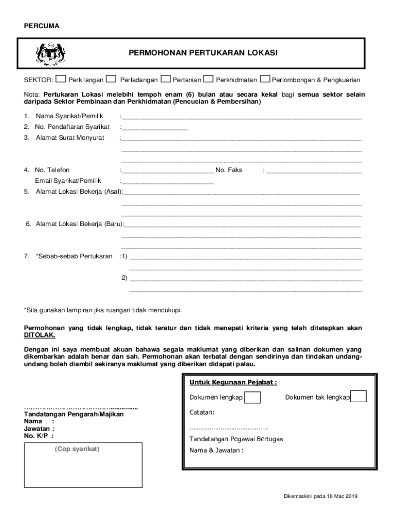 Fillable Online daripada Sektor Pembinaan dan Perkhidmatan (Pencucian & Pembersihan) Fax Email ...
