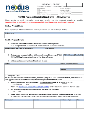 Fillable Online FOR NEXUS USE ONLY Fax Email Print - pdfFiller