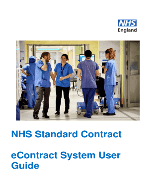 Fillable Online econtract england nhs NHS Standard Contract eContract ...