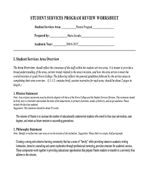 Fillable Online Student Services Area: Puente Program Fax Email Print ...