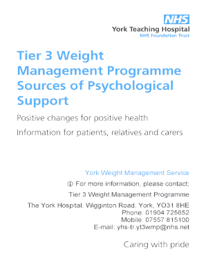 Fillable Online Adult Tier 3 Weight Management Programme - Sources of ...
