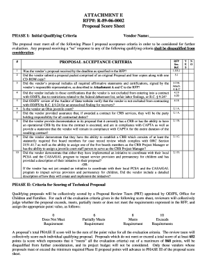 Fillable Online jfs ohio ATTACHMENT E RFP#: R-89-06-0002 Proposal Score ...