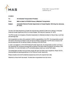 Fillable Online Crouse Ambulette PPO Letter - medanswering.com Fax ...