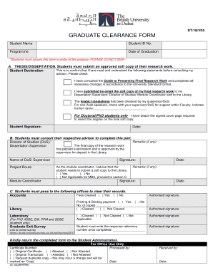 Fillable Online ST/18/V05 GRADUATE CLEARANCE FORM - Fax Email Print ...