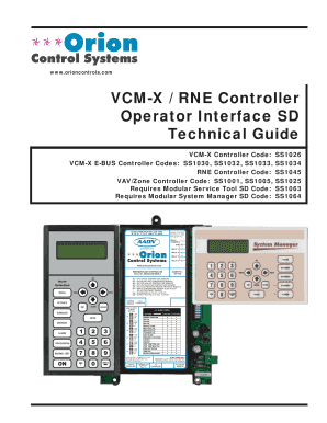 Fillable Online VCM-X / RNE Controller Operator Interface SD Technical Guide Fax Email Print ...