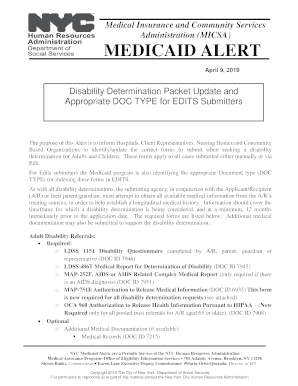 Fillable Online Disability Determination Packet Update and Fax Email ...