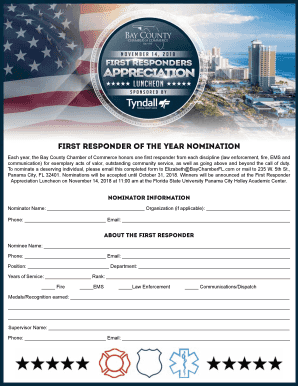 Fillable Online First Responder of the Year Nomination Fax Email Print - pdfFiller