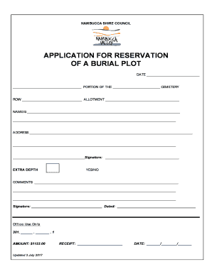 Fillable Online OF A BURIAL PLOT Fax Email Print - pdfFiller