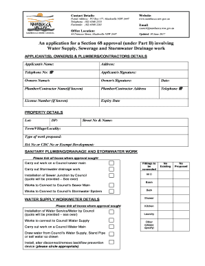 Fillable Online An application for a Section 68 approval (under Part B ... Fax Email Print ...