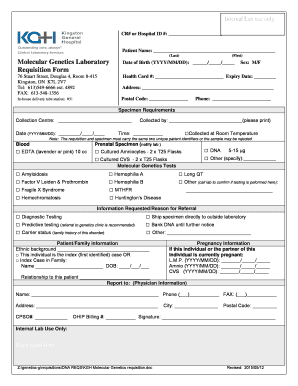 Fillable Online Molecular Genetics Laboratory Oncology Studies ...