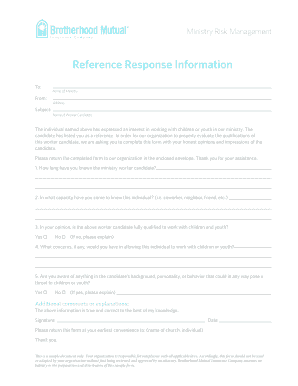 Fillable Online Reference Response Information - piercecarter.com Fax ...