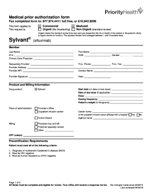 Fillable Online Medical Prior Authorization Form. Request determination ...