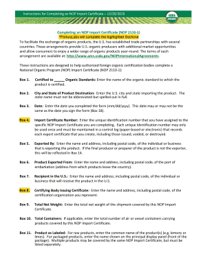 Fillable Online Completing an NOP Import Certificate (NOP 2110-1) Fax ...
