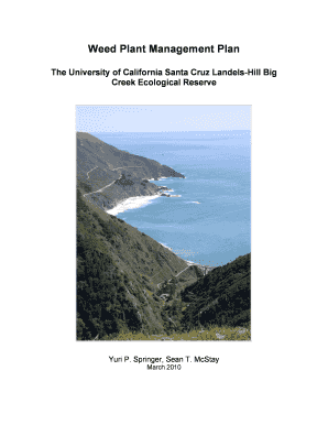 Fillable Online Weed Plant Management Plan Fax Email Print - pdfFiller