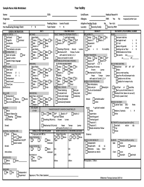 Fillable Online Sample Nurse Aide Worksheet Fax Email Print - pdfFiller